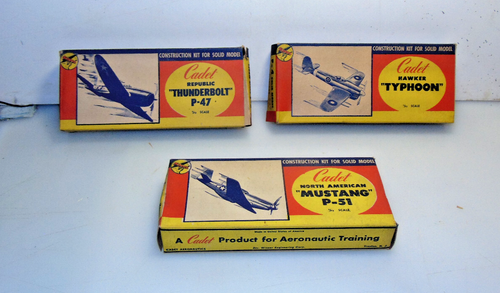 3 Vintage Cadet Wooden Model Kits / TYPHOON, P-47, P51 | eBay