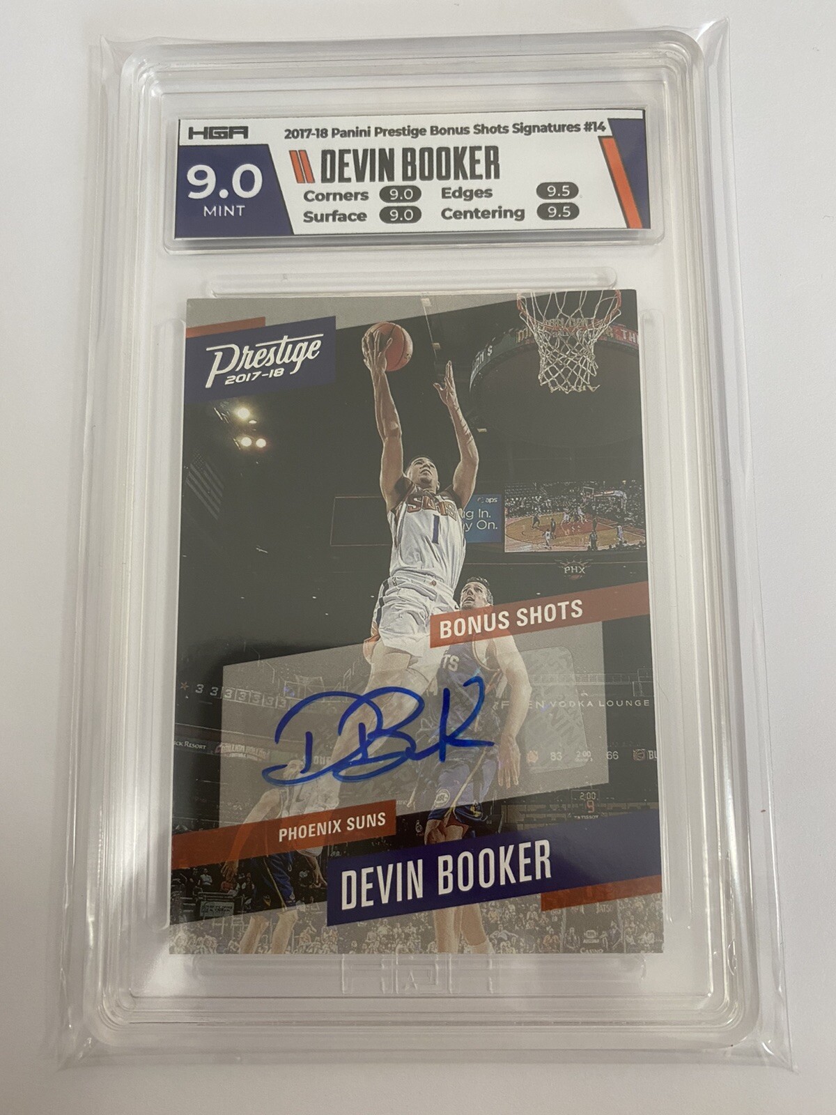 2017 Prestige Bonus Shots Signatures #14 Devin Booker Auto MINT HGA 9 ...