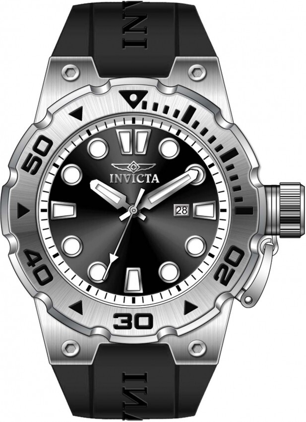 Invicta Pro Diver Master of the Ocean Black Dial Quartz Silicone Strap ...