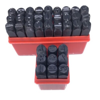 Letter & Number Stamp & Punch Set 3/16" 1.5mm Heavy Duty Black Tempered ...