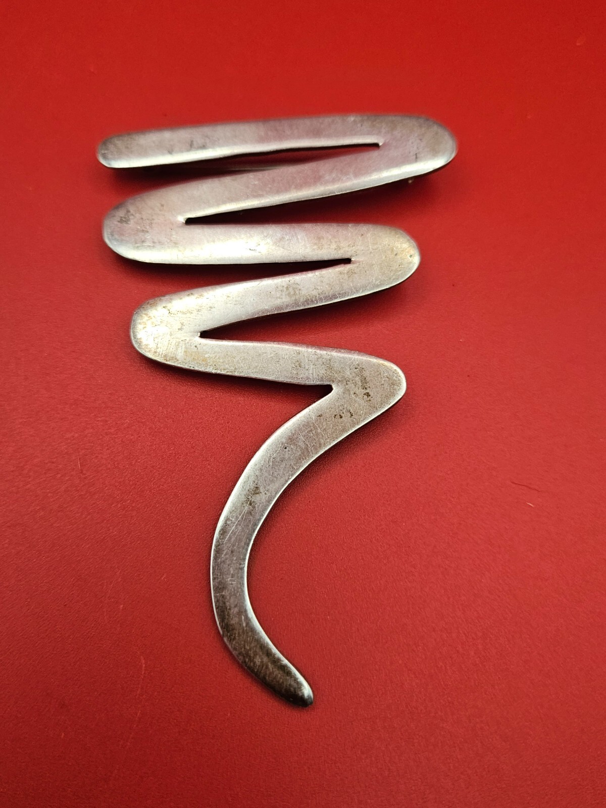 Silver Zig Zag Squiggle Wave Vintage Pin Brooch Moder… - Gem
