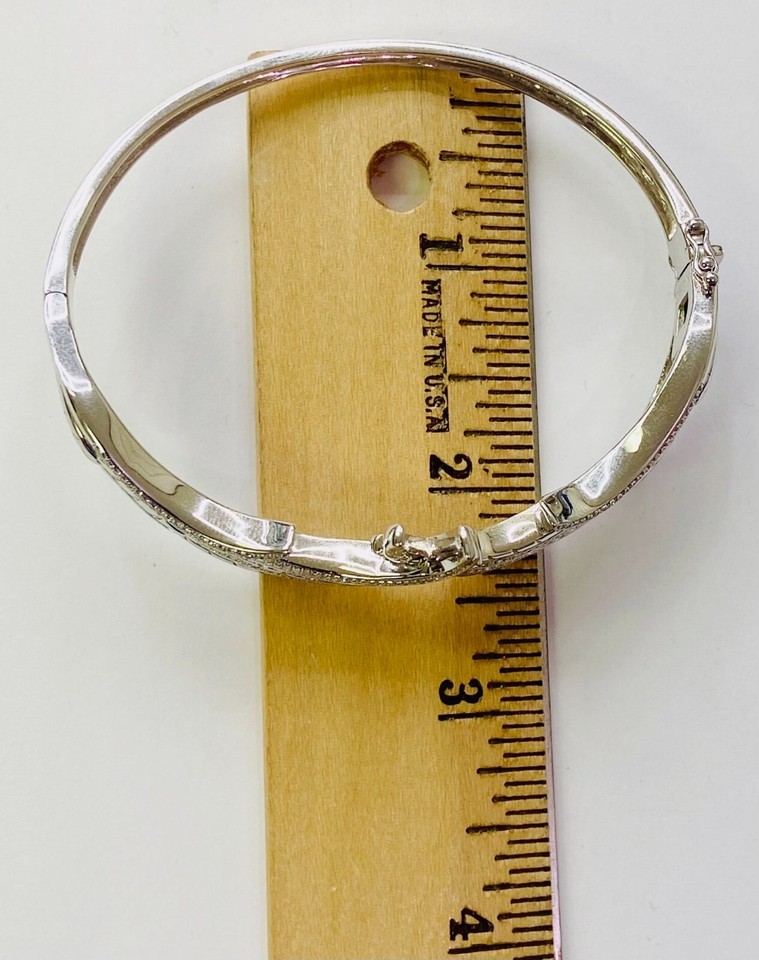 QVC Affinity Sterling Angel Wing 1/2cttw Natural Diamond Bangle ...