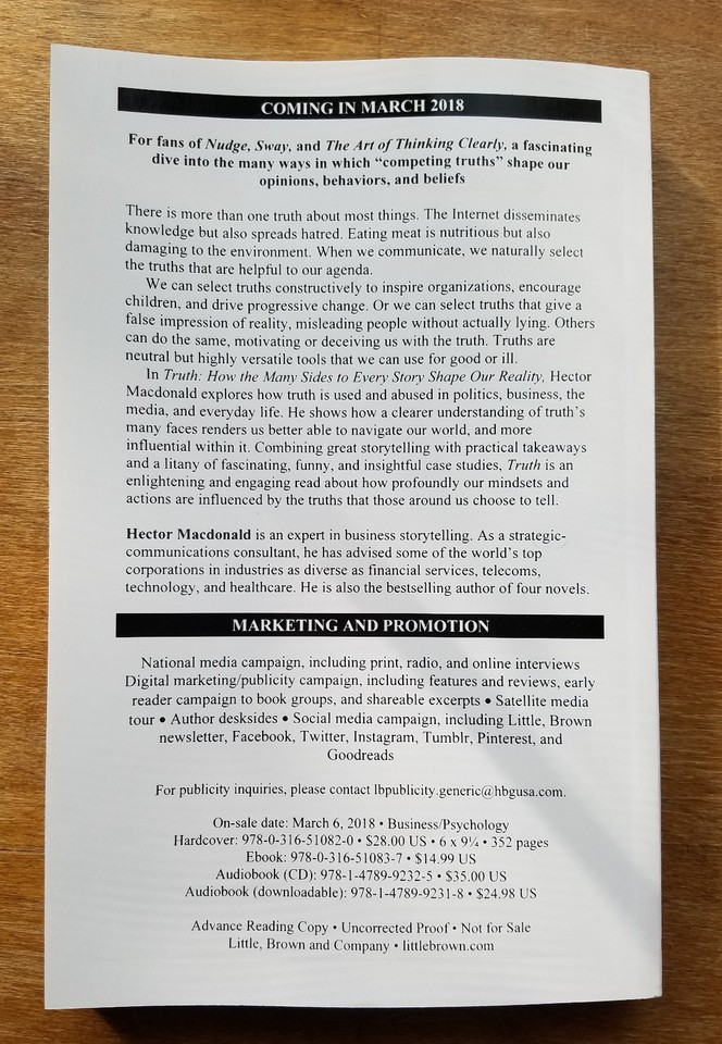 Truth: How the Many Sides to Every Story Shape Our Reality ARC Hector ...