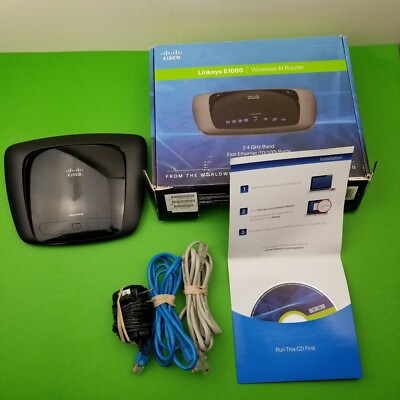 CISCO Linksys E1000 Wireless N Router 300 Mbps 4-Port 2.4 GHz Fast ...