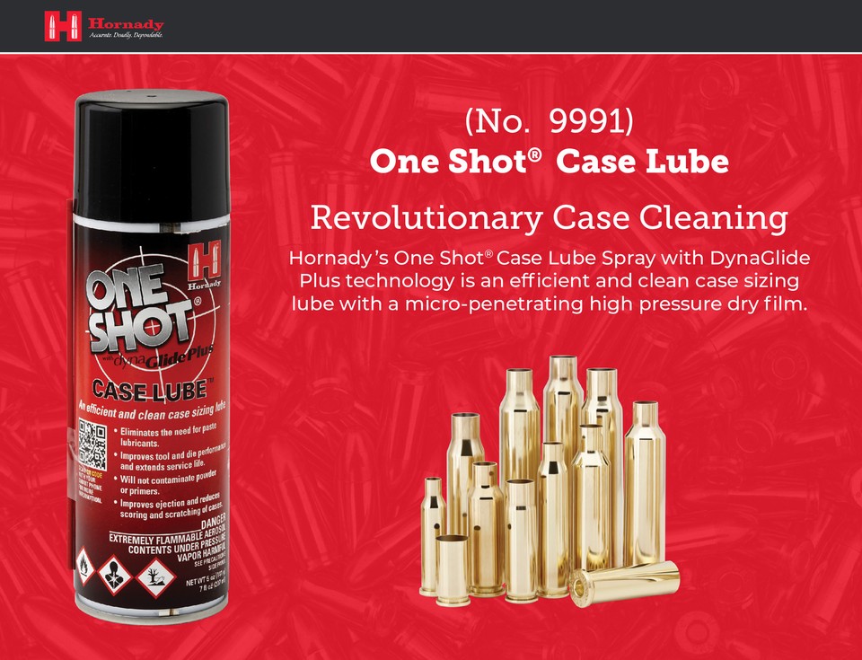 Hornady One Shot Case Lube, 5 oz - Aerosol Dry Lube, With DynaGlide ...
