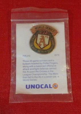 1973 World Series Athletics Beat Mets In Seven Games Lapel Pin | eBay