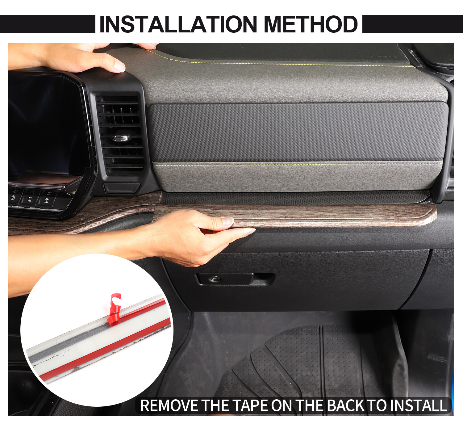 Wood Grain Center Console Dash Panel Cover Trim Strips for Chevy ...