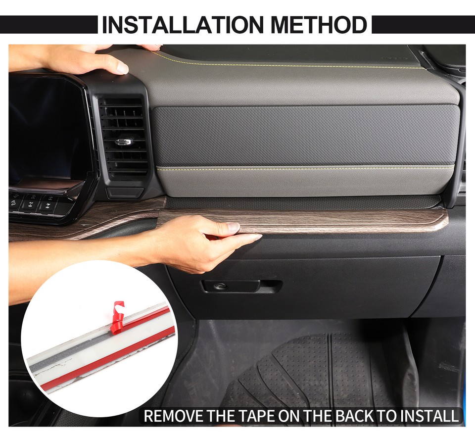 Wood Grain Center Console Dash Panel Cover Trim Strips for Chevy ...