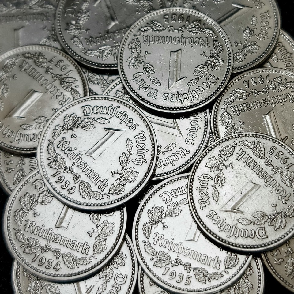 Nazi Germany 1 Mark *Beautiful* Genuine WW2 Third Reich 1 Reichsmark ...