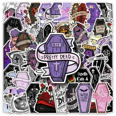 50 Pack of Gothic Coffin Stickers for Laptop/Water Bottle/Phone Case ...