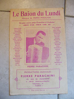 " Spartito Il Baion Lunedì Pierre Parachini " | eBay