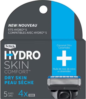 Schick Hydro 5 Razor Blades Skin Comfort for Dry Skin, 4 Refill ...