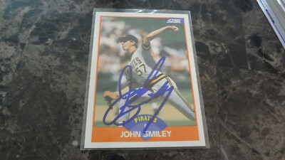 1989 SCORE JOHN SMILEY AUTOGRAPHED BASEBALL CARD | eBay