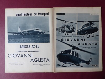 5/58 PUB GIOVANNI AGUSTA AZ-8L AIRCRAFT AGUSTA BELL 102 47-J ORIGINAL ...