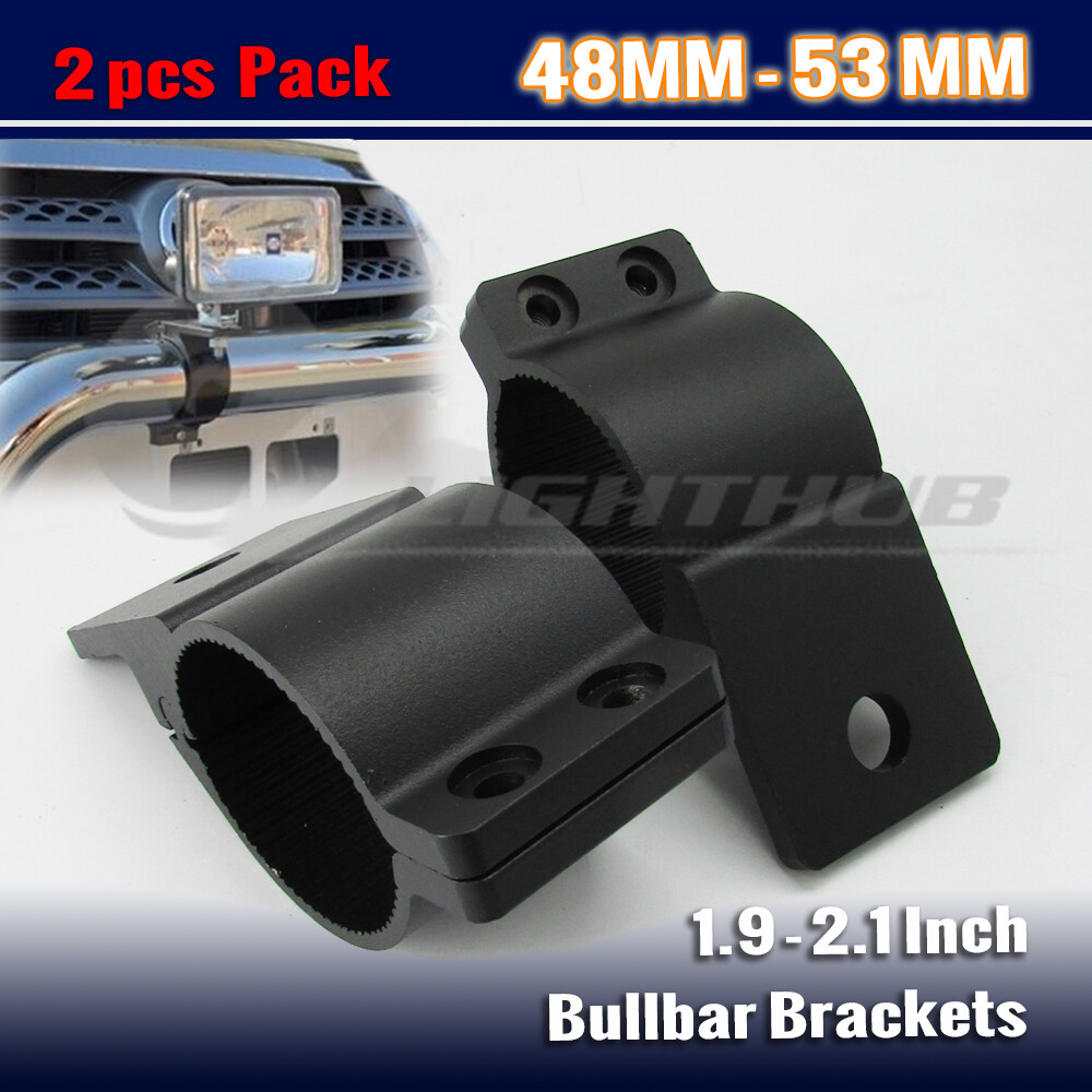 2X 48MM-53MM Nudge Bar Mounting Bracket Bull Bar Clamp Led Work Light ...