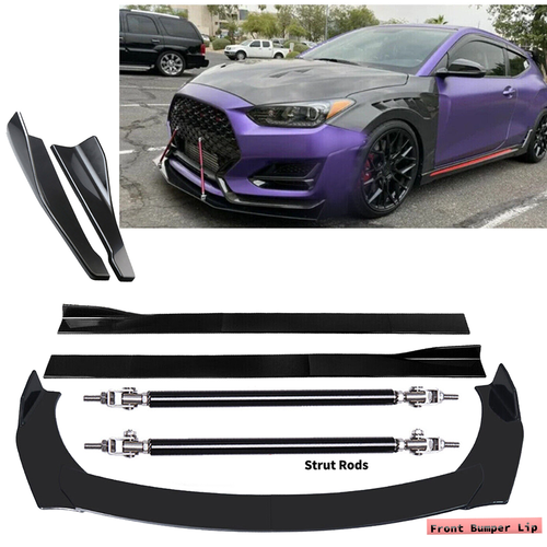 For Hyundai/Veloster Front Rear Bumper Lip Spoiler Body Kit Splitter ...