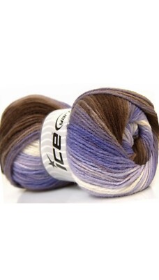 4-Skeins~Ice Yarns~ Magic Light Yarn Acrylic 4x100g/360m Brown Lilac ...