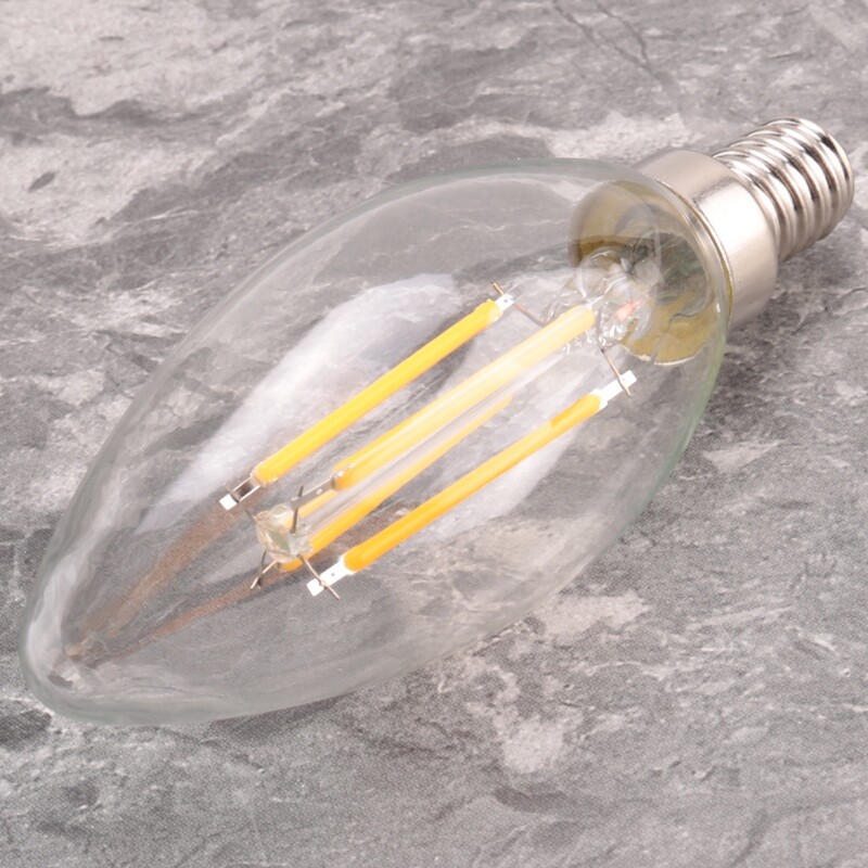 3X(Dimmable E12 4W COB Bougie Flamme Filament LED Ampoule Lampe ...