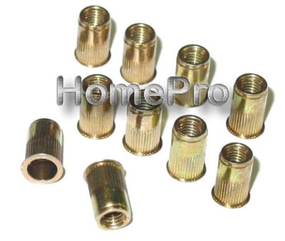 NOT FROM CHINA - (10) 8mm NUTSERTS NUTSERT INSERTS METRIC RIVNUTS STEEL ...