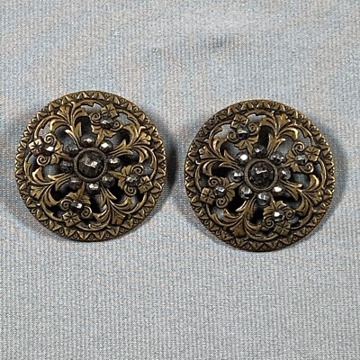 Pair Antique Metal & Cut Steel Openwork Buttons | eBay