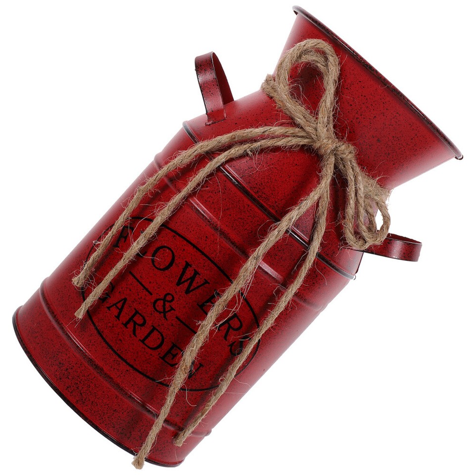 Rustic Flower Vase Metal Plant Pot Vintage Flower Pot Farmhouse Bucket ...