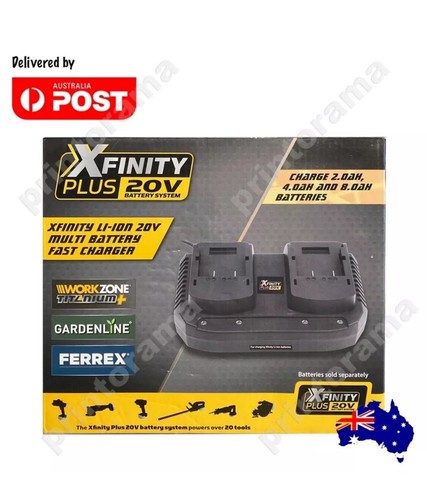 Xfinity Plus Li-Ion 20V Dual Multi Battery Fast Charger - Aldi Ferrex ...