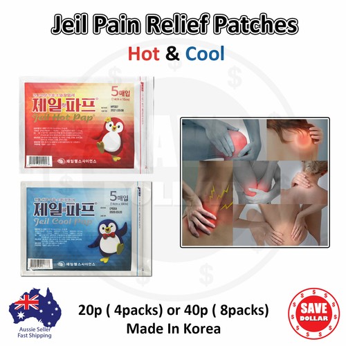 Korean 20/40p Hot Cool Cold Pain Relief Patches Muscle Back Jeil Pap ...