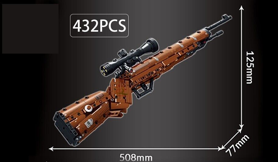 432pcs 98K Military Army Weapon Pistol Building Blocks Imitation Gun ...