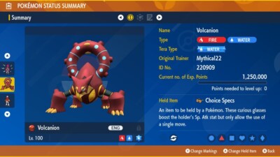 Volcanion Hyper Trained Tera Type: Water Pokémon Scarlet and Violet | eBay