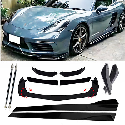 For Porsche 718 Boxster Cayman 16-20 Front Bumper Lip Spoiler Splitter ...