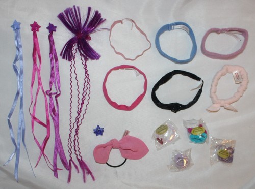 American Girl Doll Lot of Headbands Hair Ties Elastics Ribbons Clips ...