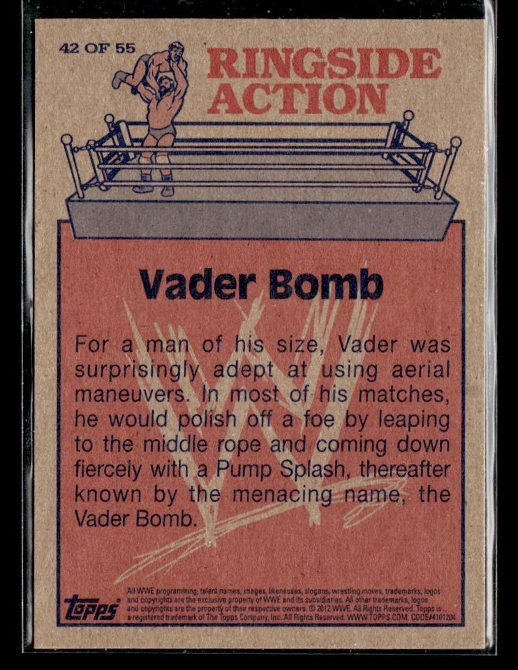 Vader/Vader Bomb 2012 Topps Heritage WWE #42 Ringside Action N/A | eBay