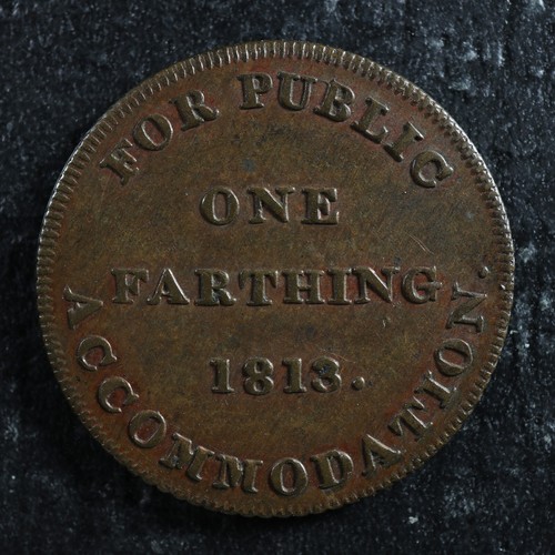 One farthing token 1813 For Public Accommodation Uniface Withers 1730 ...