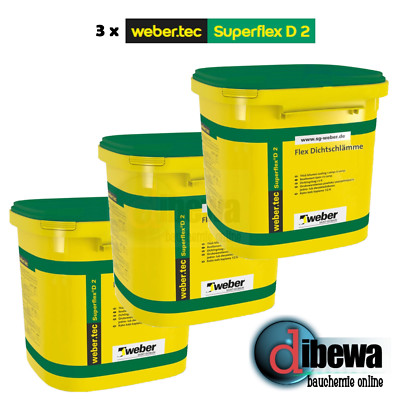 weber.tec Superflex D2 - Flex Dichtschlämme, 2-Komp. 3 x 24kg - Deitermann | eBay.de