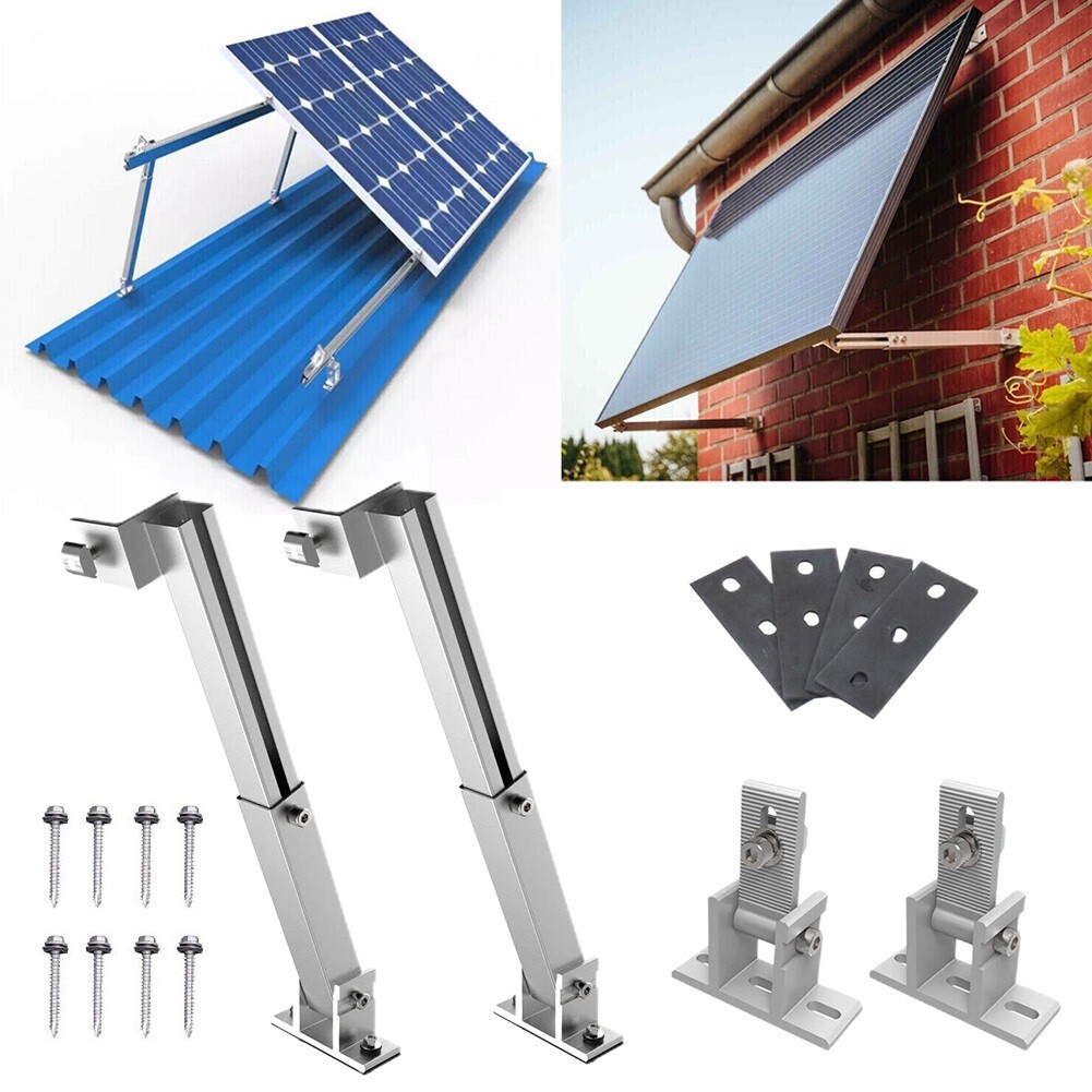 1 Pair Solar Panel Roof Bracket Mounting Stand 30-60?? Adjustable Pv ...