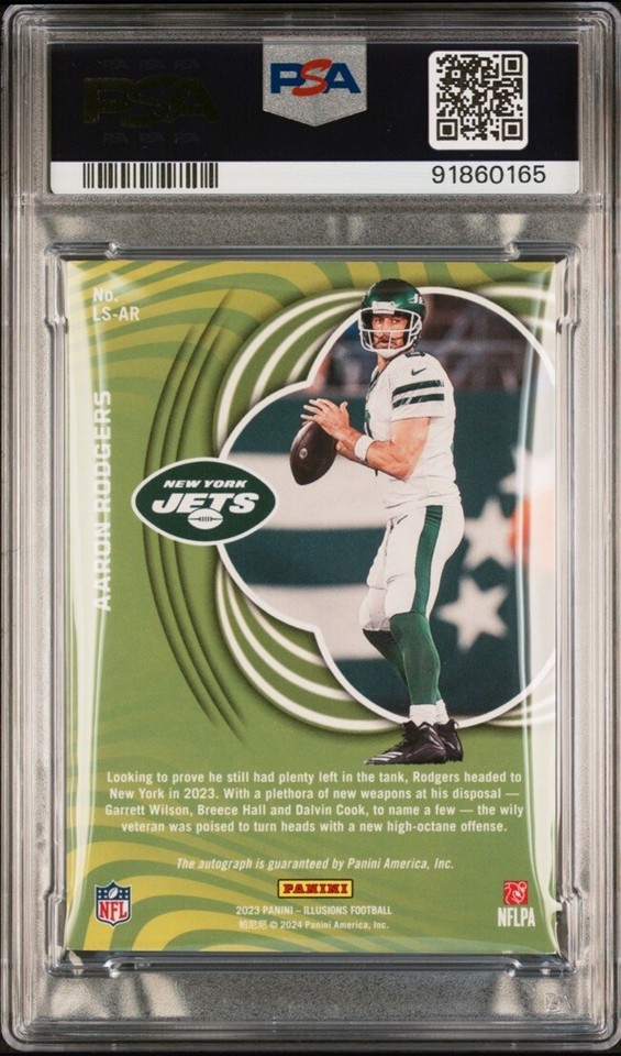 2023 Illusions Aaron Rodgers Auto /25 Green Limelight Signature Jets ...