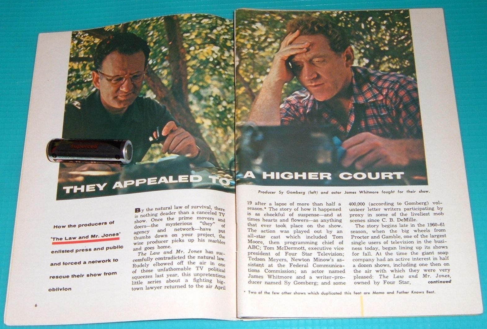 1962 TV ARTICLE~JAMES WHITMORE & PRODUCER SY GOMBERG~THE LAW AND MR ...