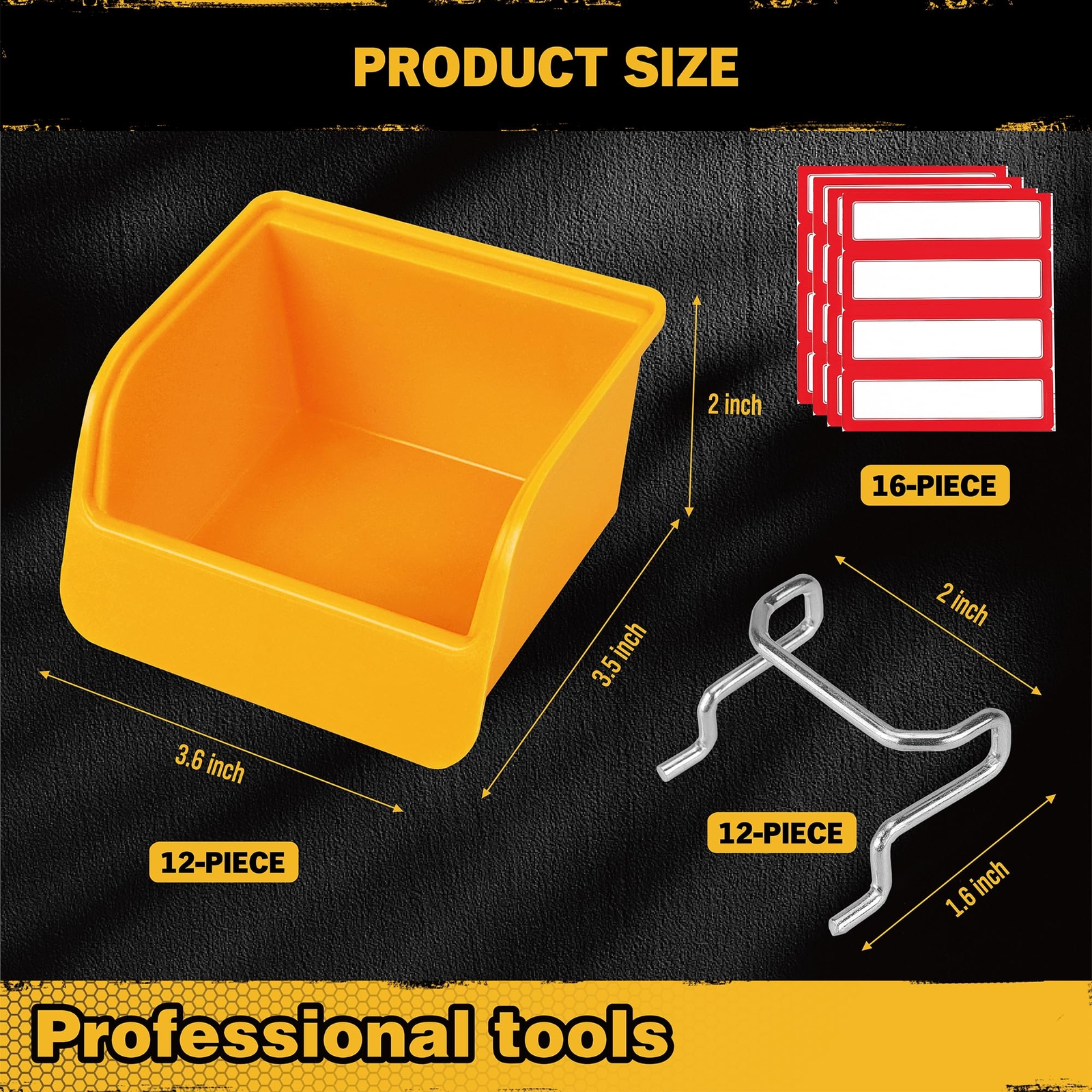 12 Pack Pegboard Bins Parts Storage Tool Workbench Bins for Screws Nuts ...