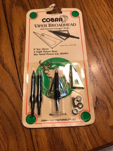 Cobra Viper Broadhead With Patented Power-Loc Blades Ships N 24h | eBay