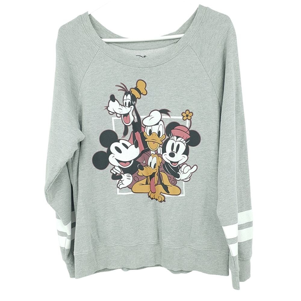 Disney Mickey Minnie Pluto Donald Duck Goofy Grey Swe… - Gem