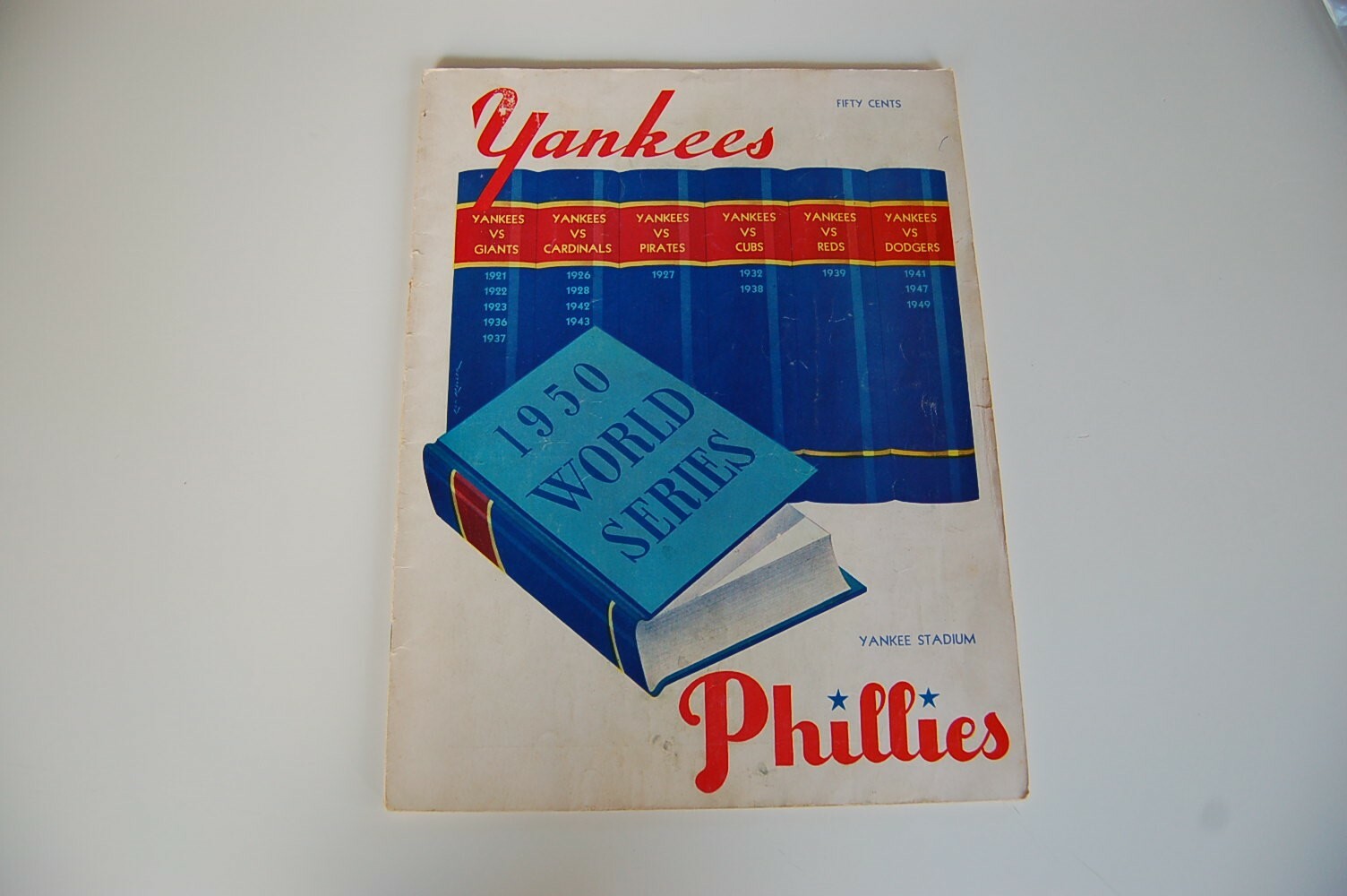 Unique 1950 World Series Program - New York Yankees Phillies - 2 Covers ...