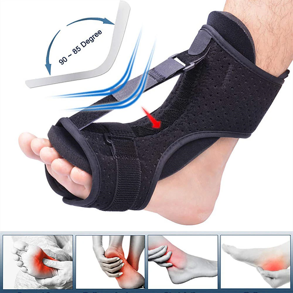 Plantar Fasciitis Night Splint Adjustable Foot Drop Ankle Brace Support ...