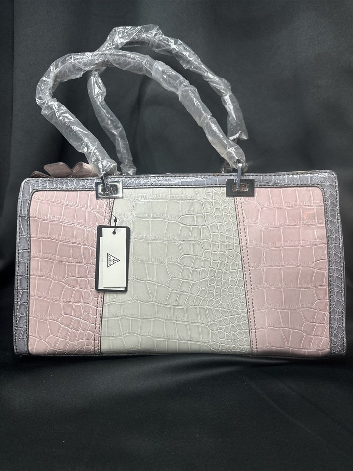 Guess Purse Pink Tan Grey Crocodile Brand New W Tags And Wrapping ...