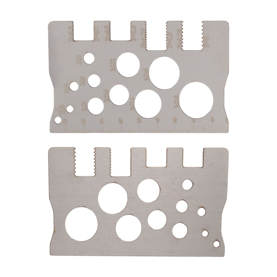 Screw Thread Pitch Gauge Ruler for Measuring Bolt Nut Sizes Stainless ...