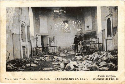 CPA MILITAIRE Guerre-Hannescamps-Intérieur de l'Eglise (317041) | eBay