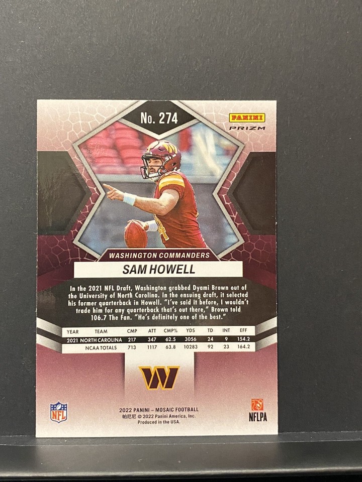 2022 SAM HOWELL RC #274 Mosaic Green Prizm Seattle Seahawks Rookie Card ...