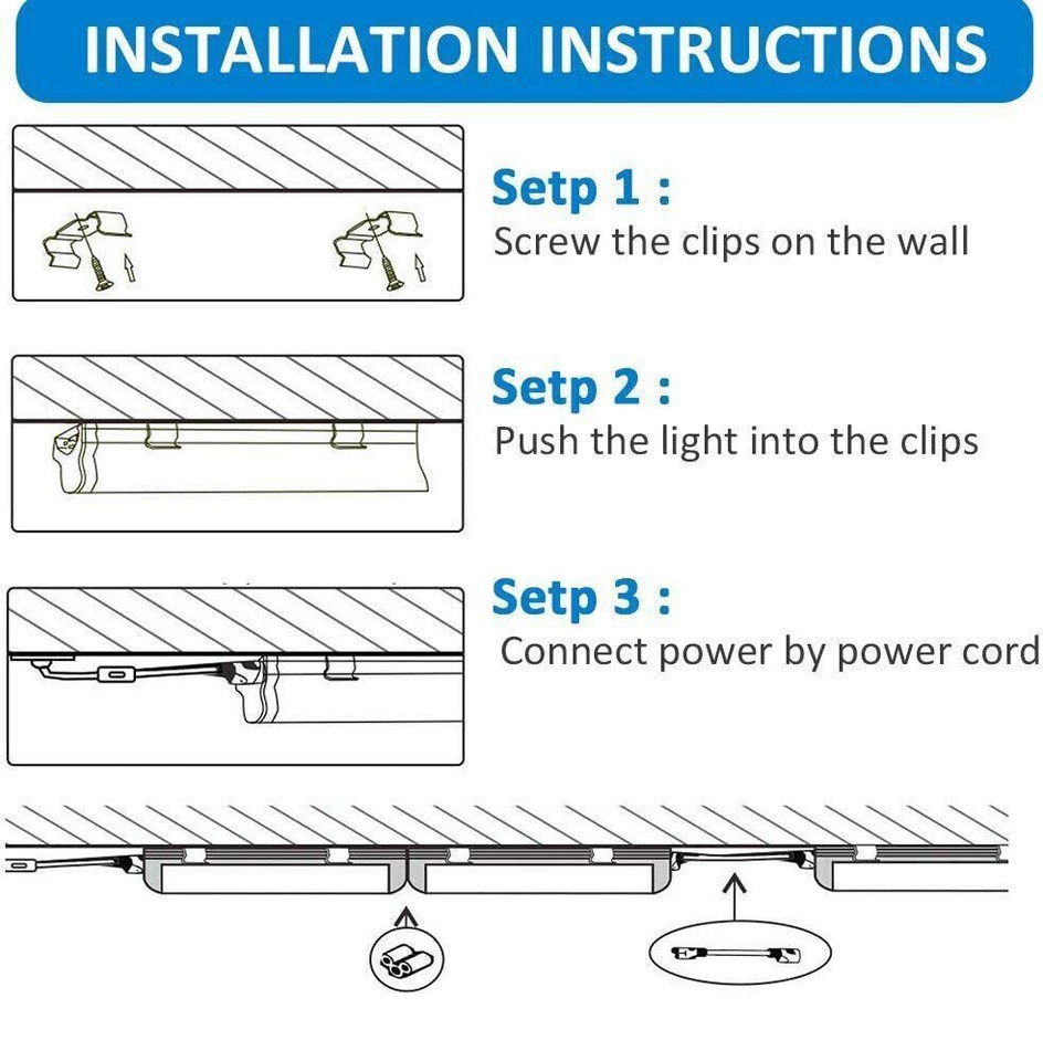 2 Pack 2FT 24W LED Tube Lights 2 Foot LED Shop Light Fixture 6500K ...