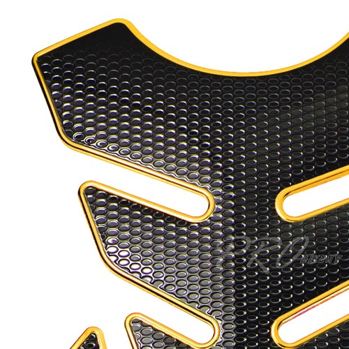 Set Gold Perforated Black Fuel Tank Pad & Emblem Sticker for ZX10 ZX ...