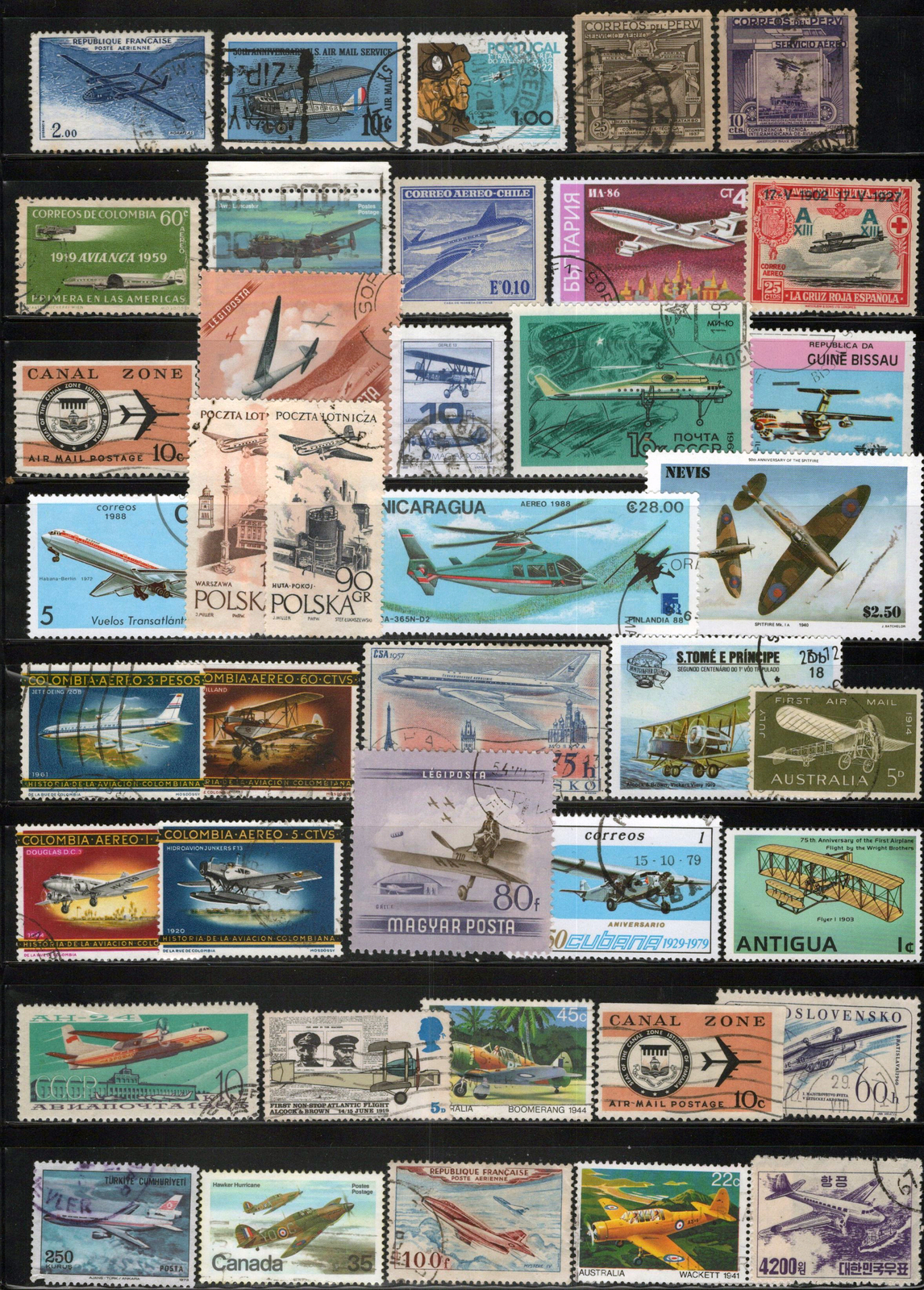 ZAYIX Aviation Stamp Collection Mint/Used Planes Transportation ...