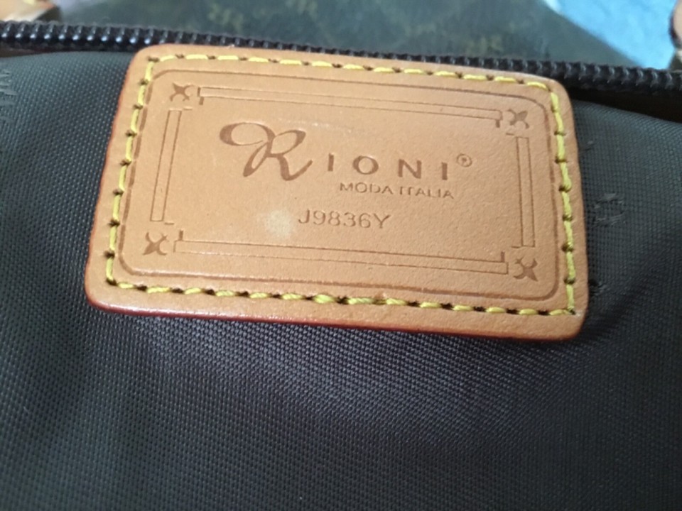 Rioni Moda Italia Signtature Brown Leather Shoulder Bag Purse (CON44 ...